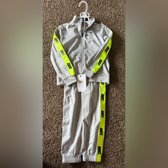Nike | Shirts & Tops | Nike Gray And Neon Yellow Tracksuit Toddler 4t ...